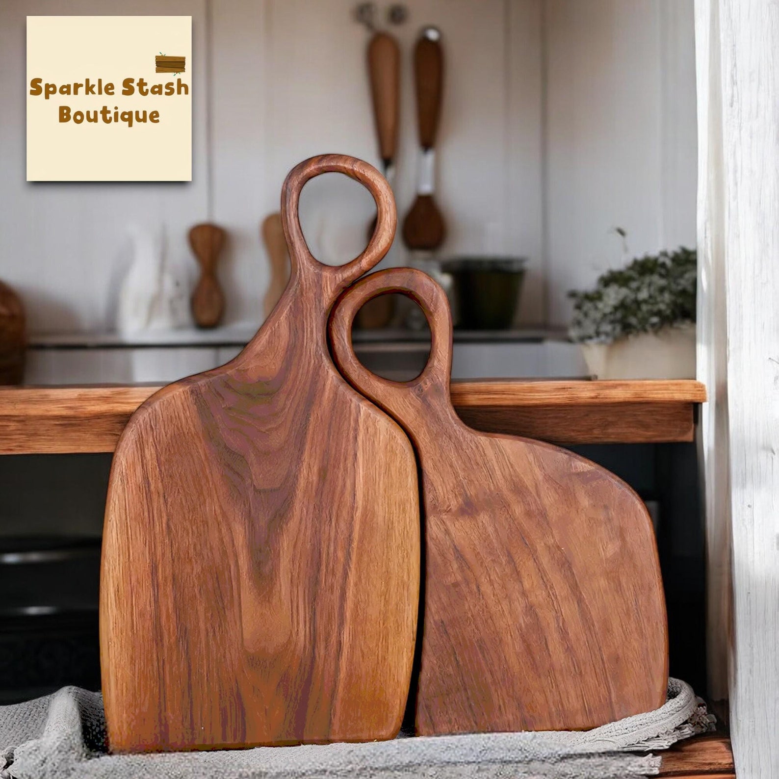 Solid Wood Bread Board, Large & Small Funky Bread Board, Wooden Bread ...