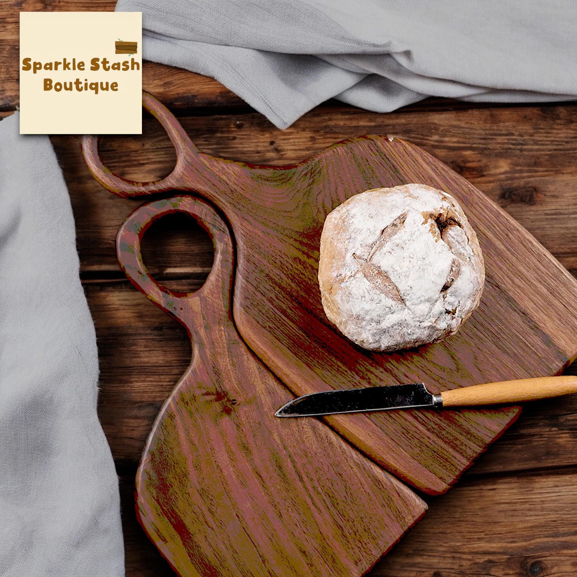 Solid Wood Bread Board, Large & Small Funky Bread Board, Wooden Bread ...