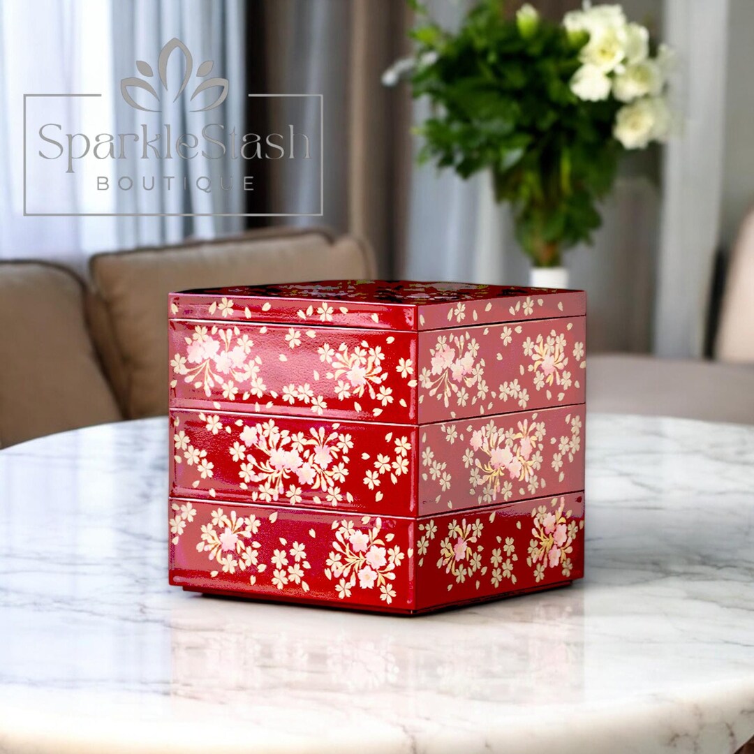 Japanese Flower Jewellery Box, Multi Layered Flower Jewellery Box ...