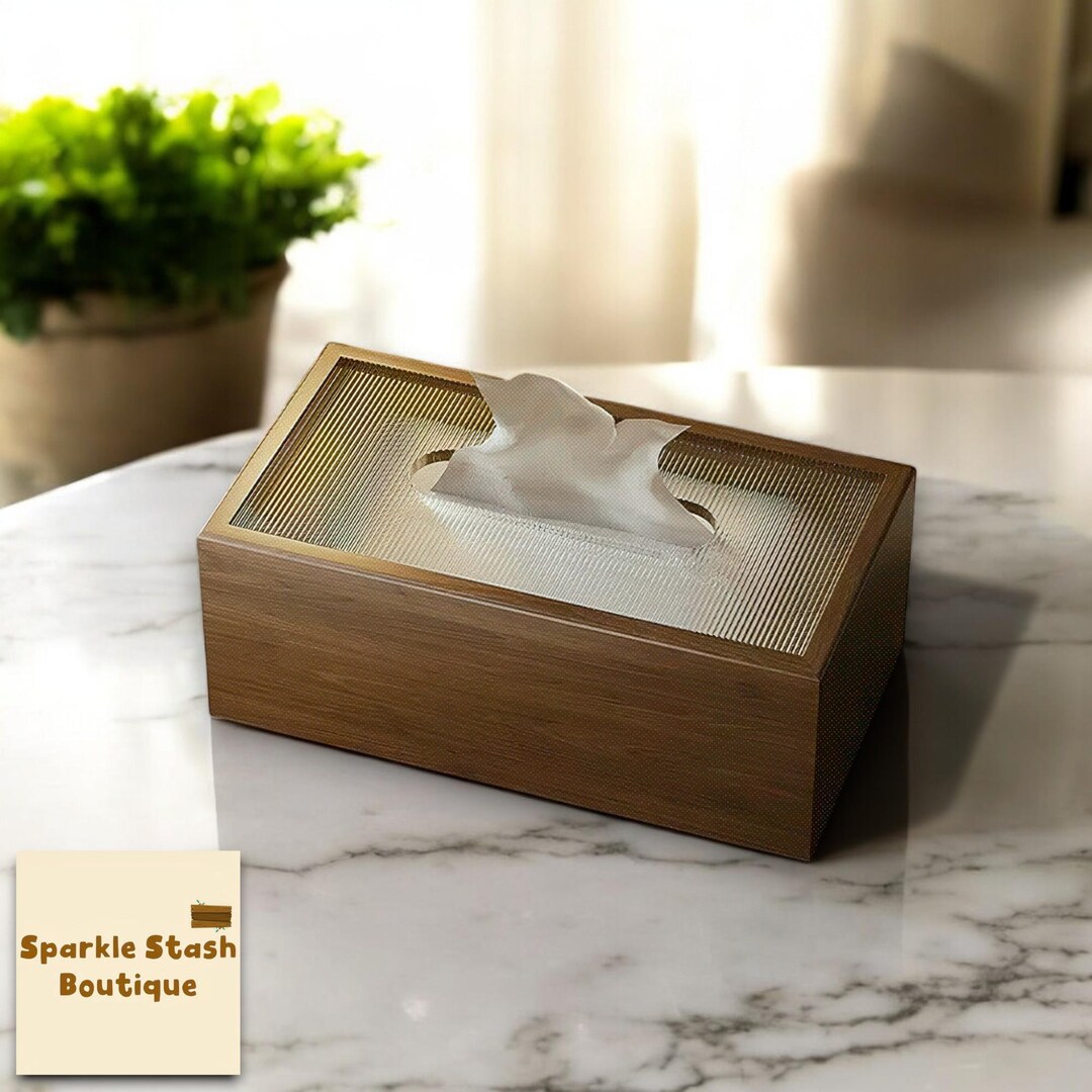 Wooden Tissue Box Holder, Handmade Tissue Box Cover, Artistic Nordic ...