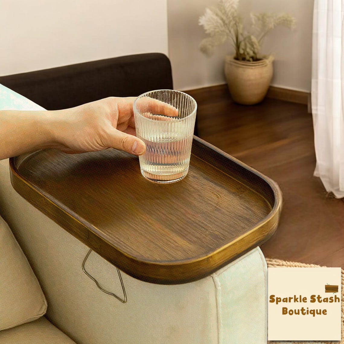Wooden Couch Arm Rest Mini Table, Wood Armrest Table, Wooden Sofa Arm ...
