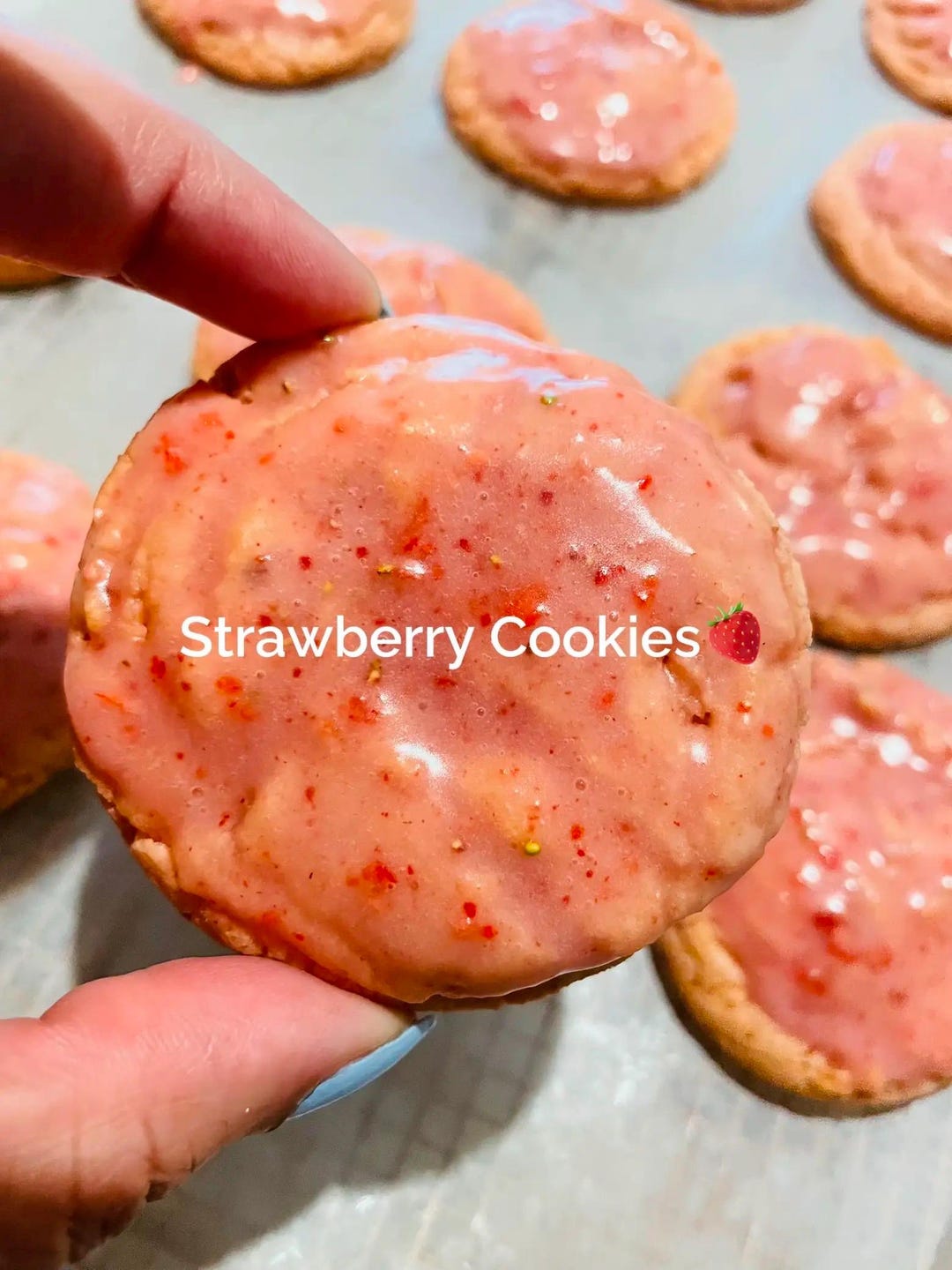 Strawberry Glazed Strawberry Cookies (1 Dozen) - Etsy