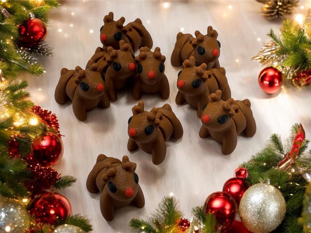 Mini Reindeer Fidget Toy: Keychain Christmas Stocking Stuffer - Etsy