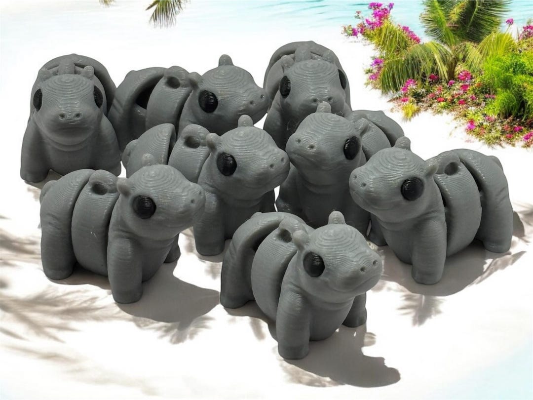 Mini Hippo Fidget Toy: Keychain Stress Relief, Stocking Stuffer - Etsy