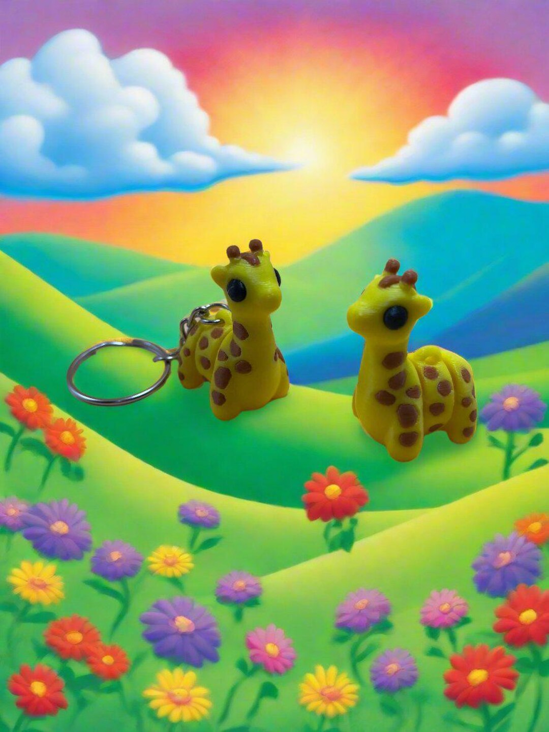Mini Giraffe Fidget Toy: Sensory Stress Relief, Keychain Option - Etsy