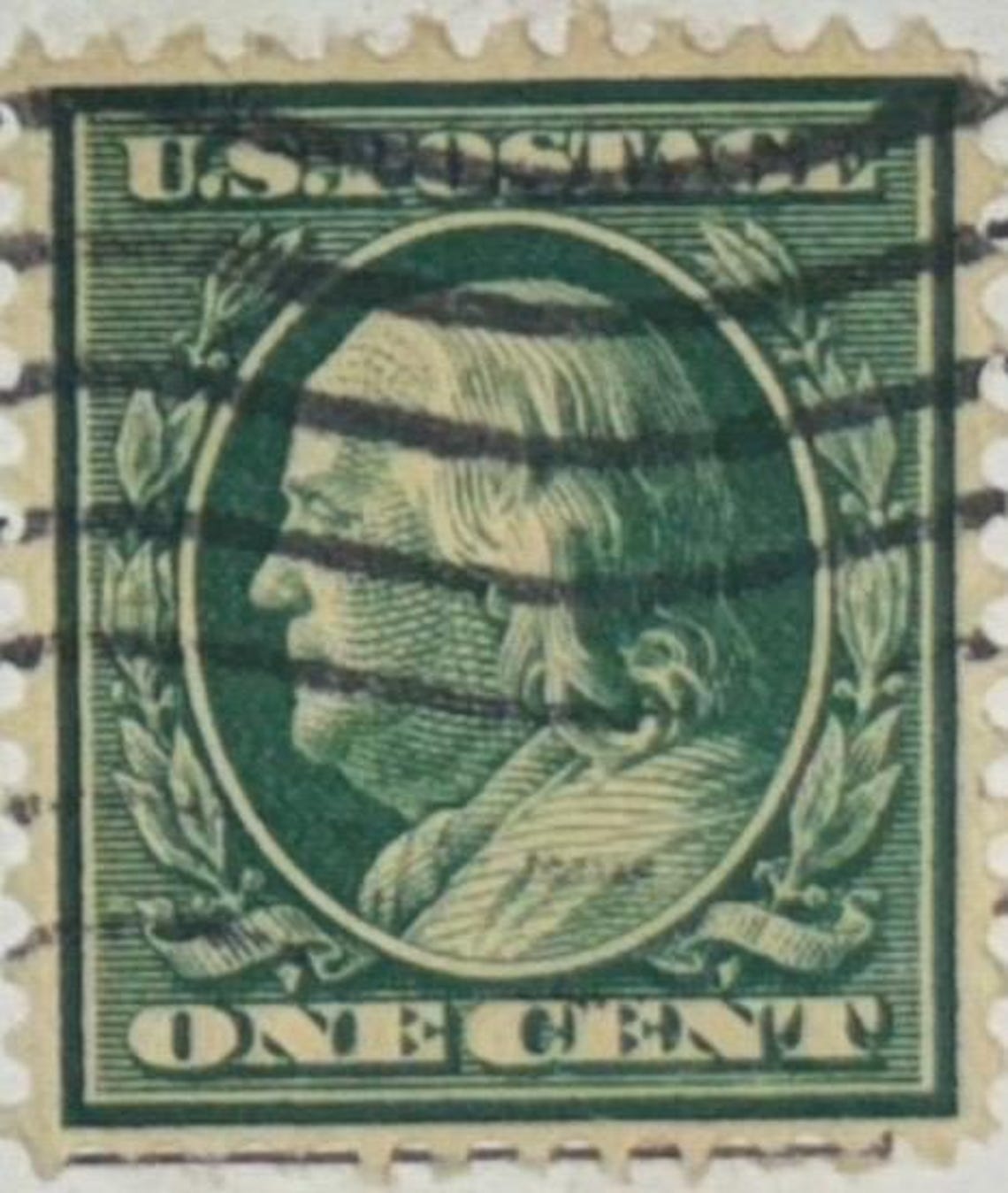 Benjamin Franklin One Cent Stamp 1910 - Etsy