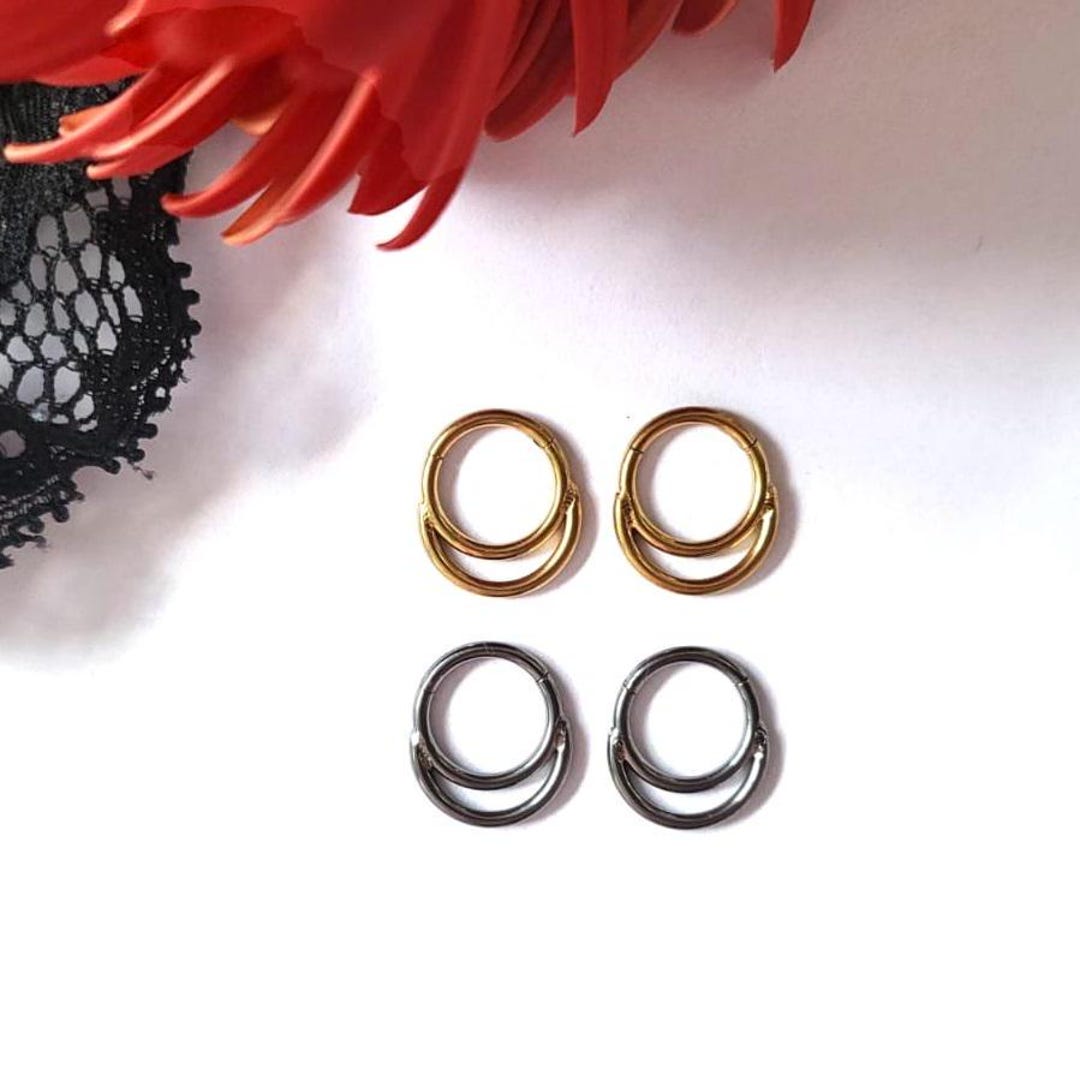 16G Double Stack Septum Ring/cartilage Earrings/helix Hoop/ Septum Ring ...