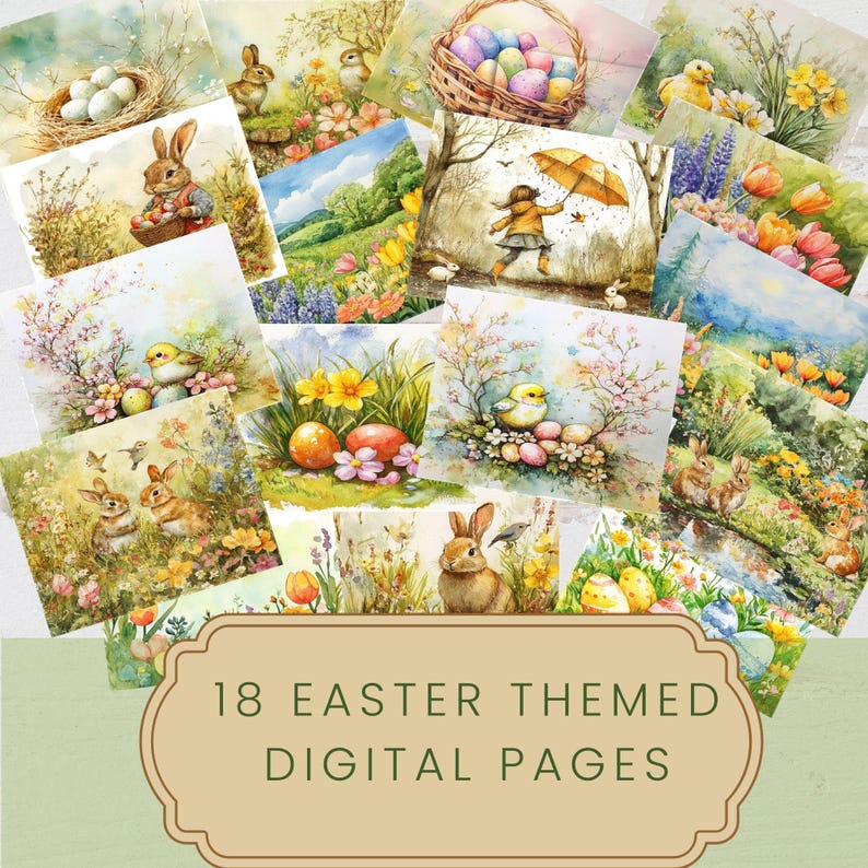 Easter Junk Journal- Printable Pages- Vintage Bunny Designs ...