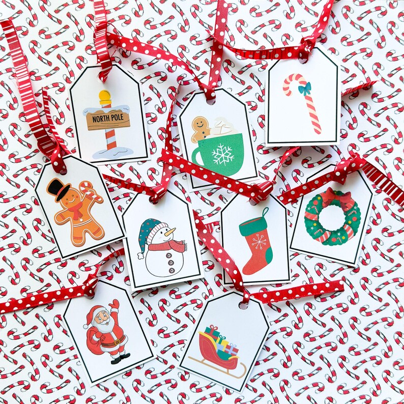 Christmas Gift Tags, Printable, Instant Download, Wrapping, Present ...