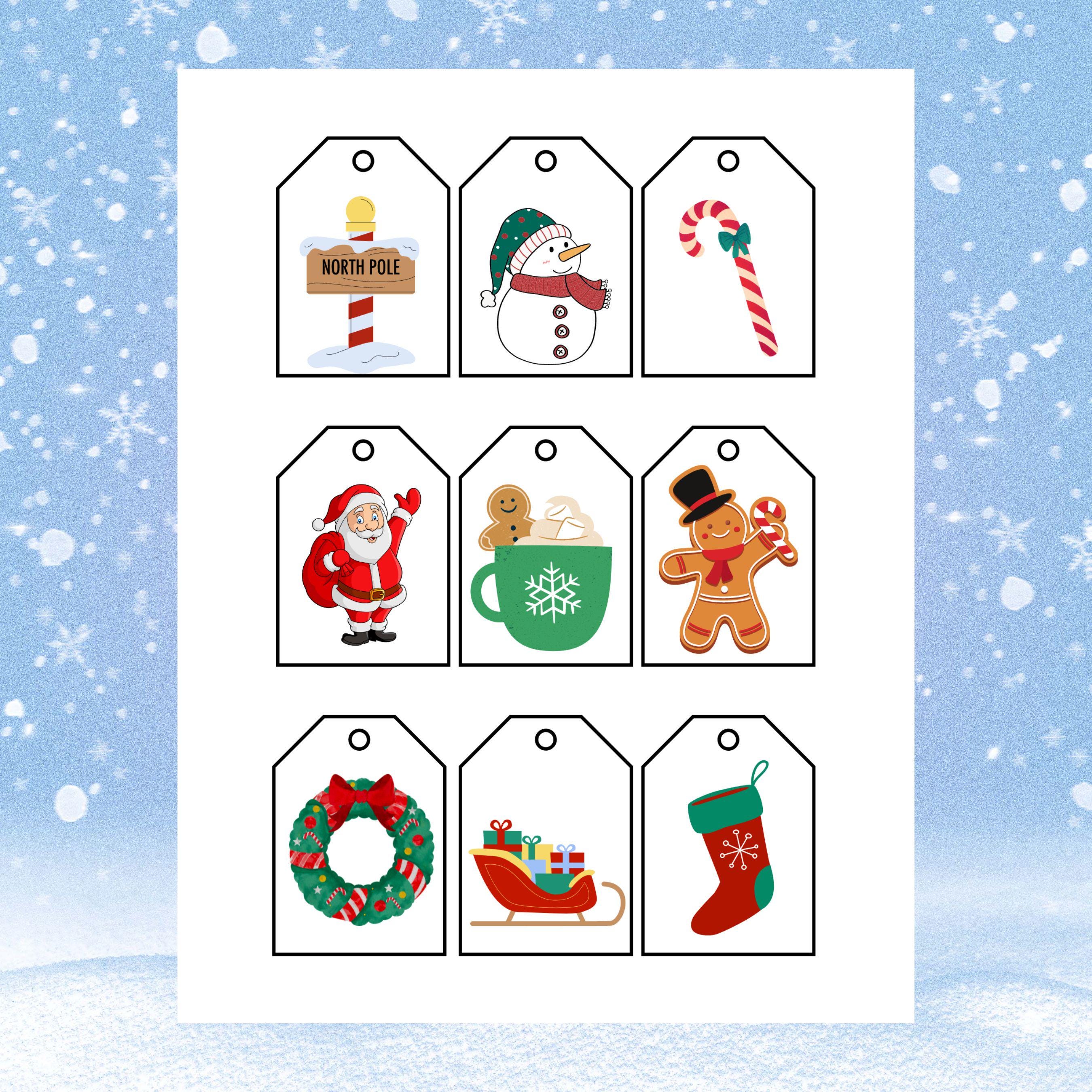 Christmas Gift Tags, Printable, Instant Download, Wrapping, Present ...