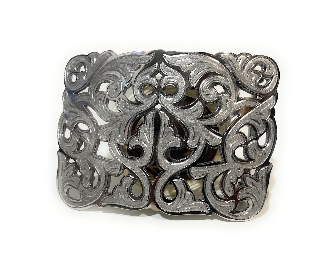 Hand Crafted Western Belt Buckle, Rectangular Shape Cowboy Rodeo ...