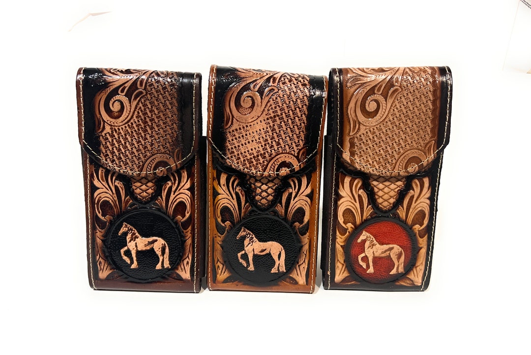 Hand Decorated Leather Western Phone Case: Cowboy Rodeo Horse - Etsy