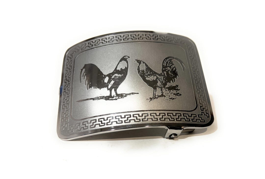 Hand Crafted Rooster Belt Buckle: Stainless Steel Cowboy Rodeo - Etsy