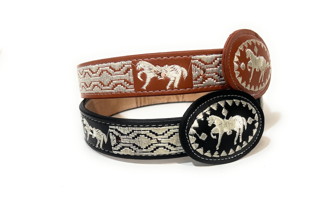 Hand Crafted Embroidered Horse Belt: Kids Western Charro Style - Etsy