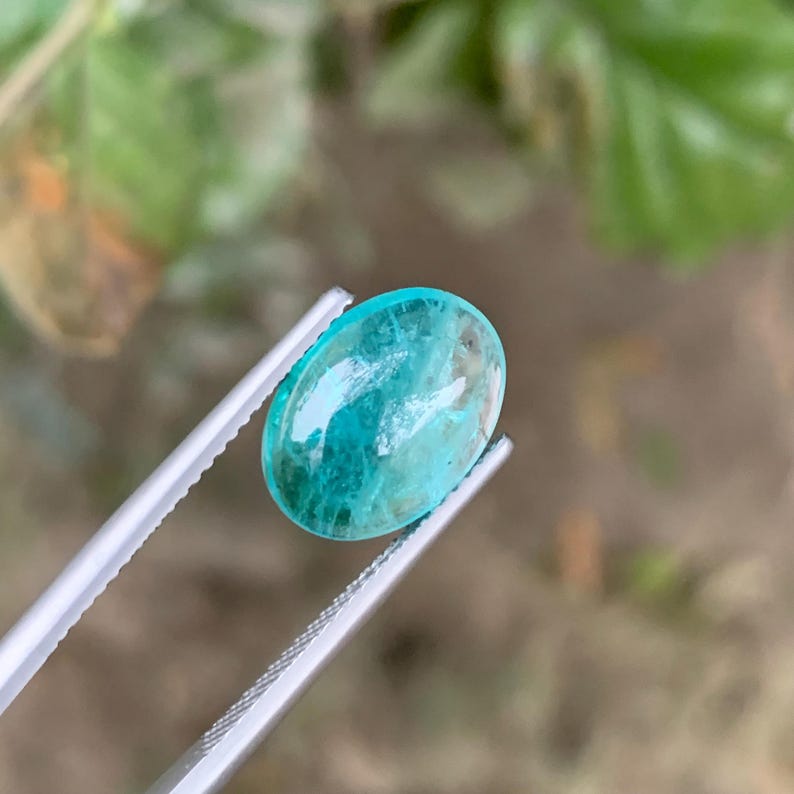 Paraiba/neon Blue Tourmaline 4.9cts Oval Cabochon for Ring - Etsy