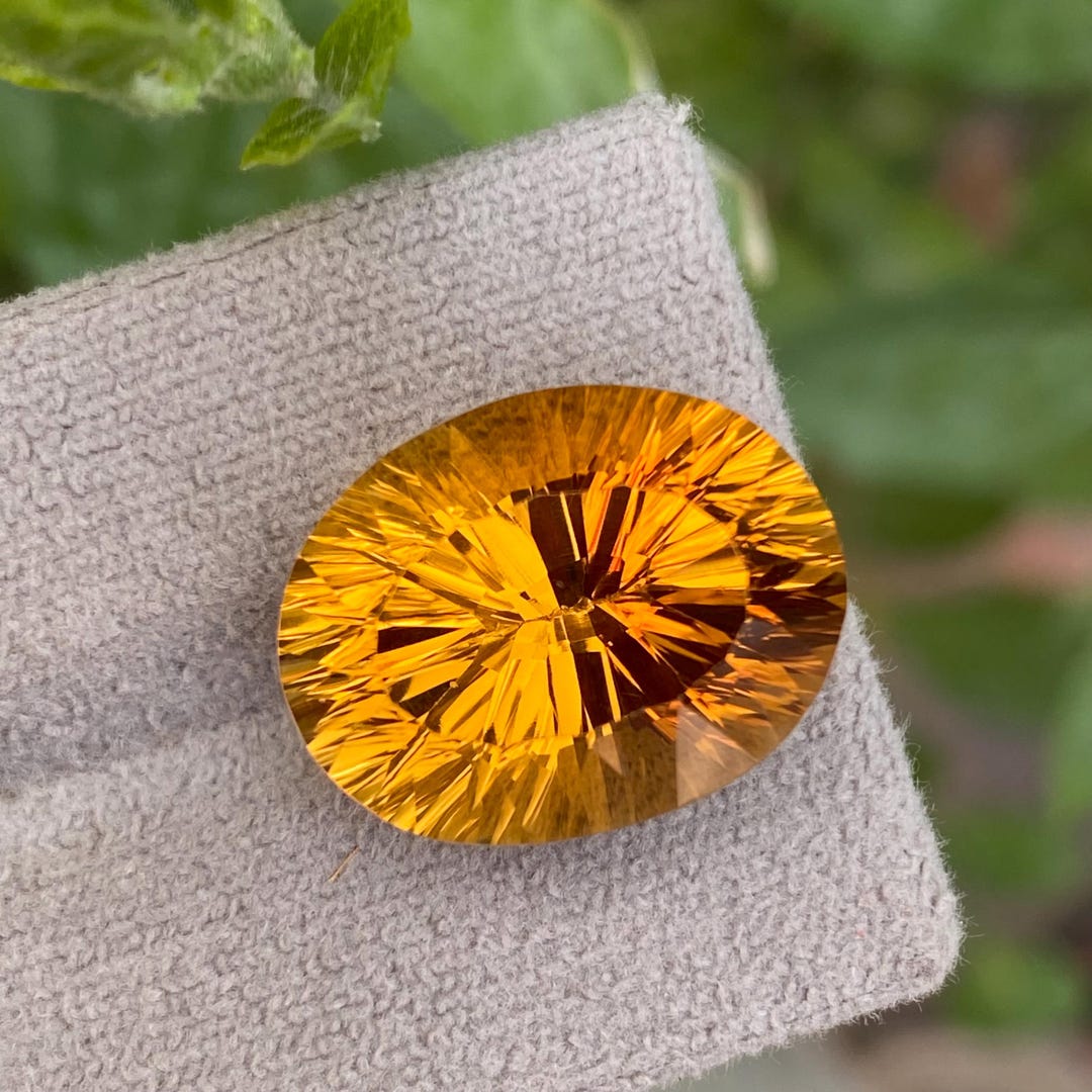 Fancy Laser Cut Oval Citrine 18.70 Carats - Etsy