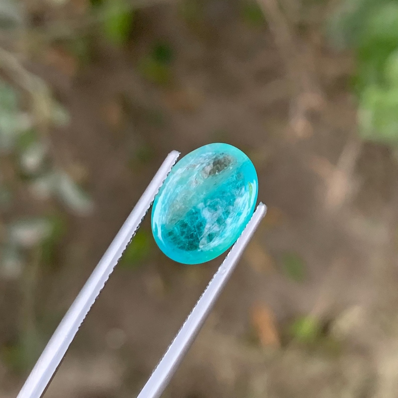 Paraiba/neon Blue Tourmaline 4.9cts Oval Cabochon for Ring - Etsy