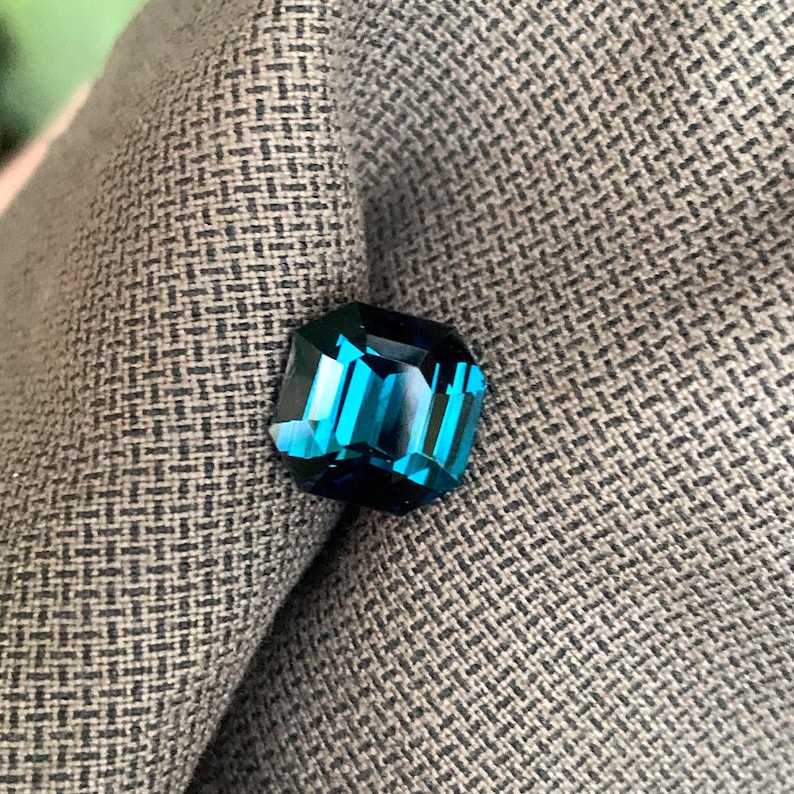 Turmalina azul medianoche de 3,2 cts, talla octagonal facetada, piedra ...