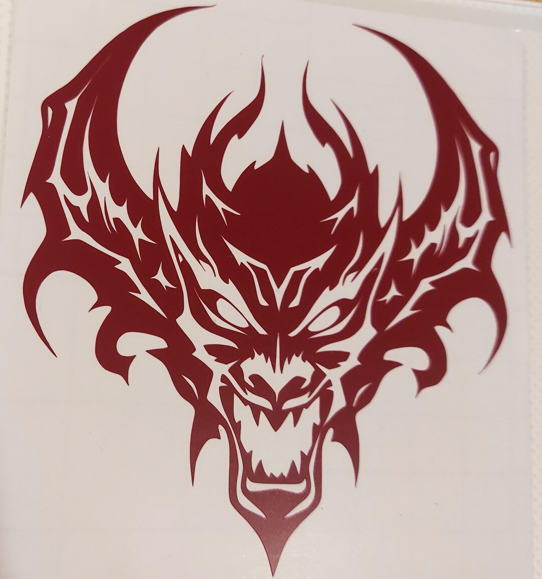 Flaming Devil Sticker Decal - Etsy