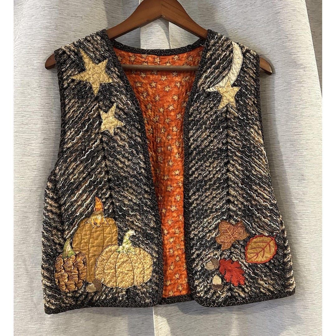 Vintage Fall Halloween Handmade Stars, Moon & Vest - Etsy
