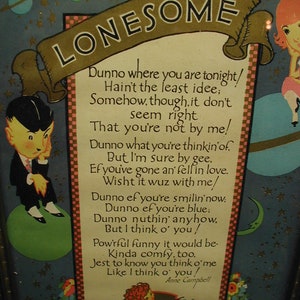 Antique 20s Art Deco Flapper Cupids Cartoon Buckbee Brehm Lonesome Poem ...