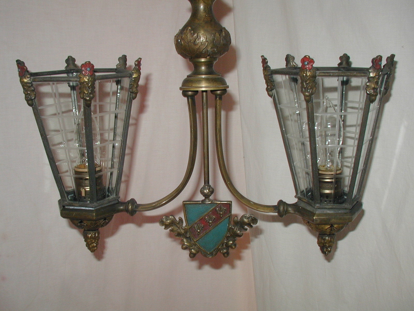 Rare Antique 1920s French Gothic Medieval Slip Shade Light Fixture ...
