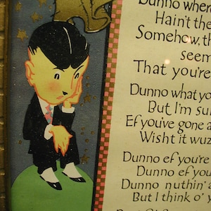 Antique 20s Art Deco Flapper Cupids Cartoon Buckbee Brehm Lonesome Poem ...