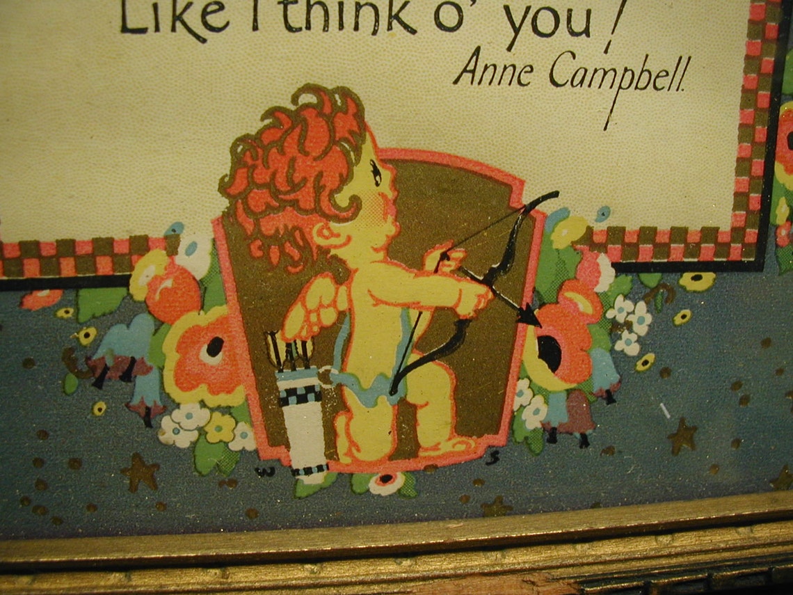 Antique 20s Art Deco Flapper Cupids Cartoon Buckbee Brehm Lonesome Poem ...