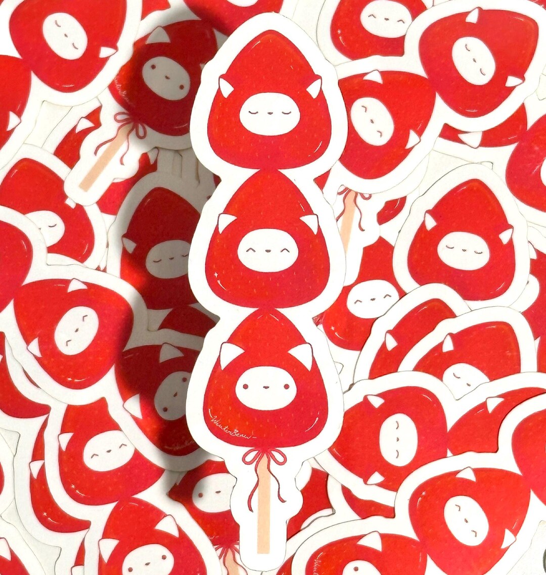 Tanghulu Kitties Glossy Sticker L Cute Waterproof and Dishwasher Safe ...