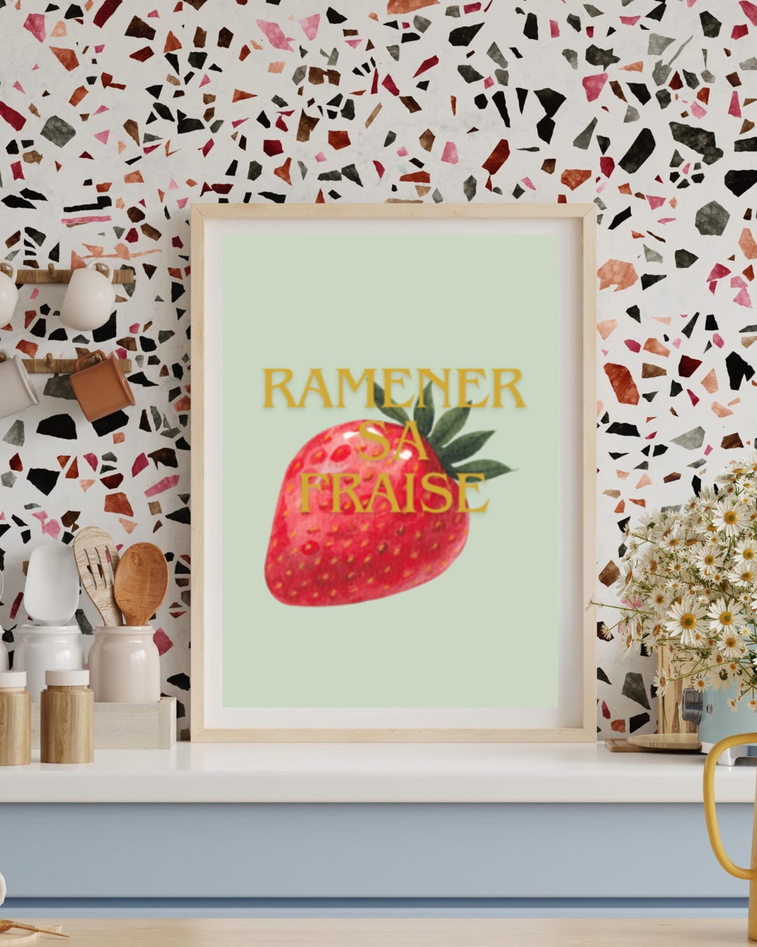 Modern Minimalist Kitchen Poster Kitchen Decoration Kitchen Art Chic ...