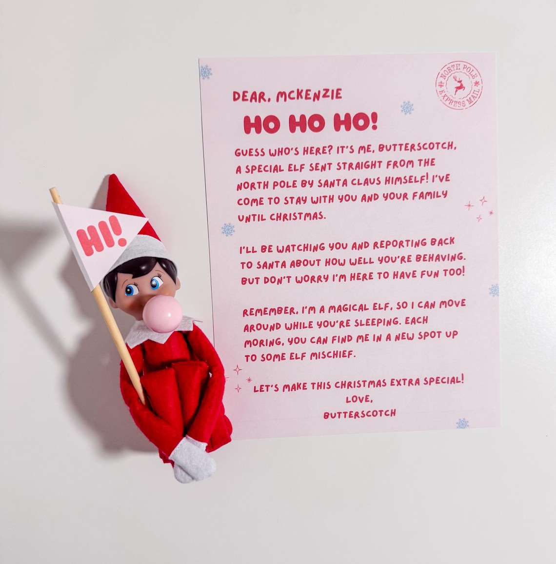 Pink Elf Welcome Letter | Christmas Elf Introduction Letter | Printable ...