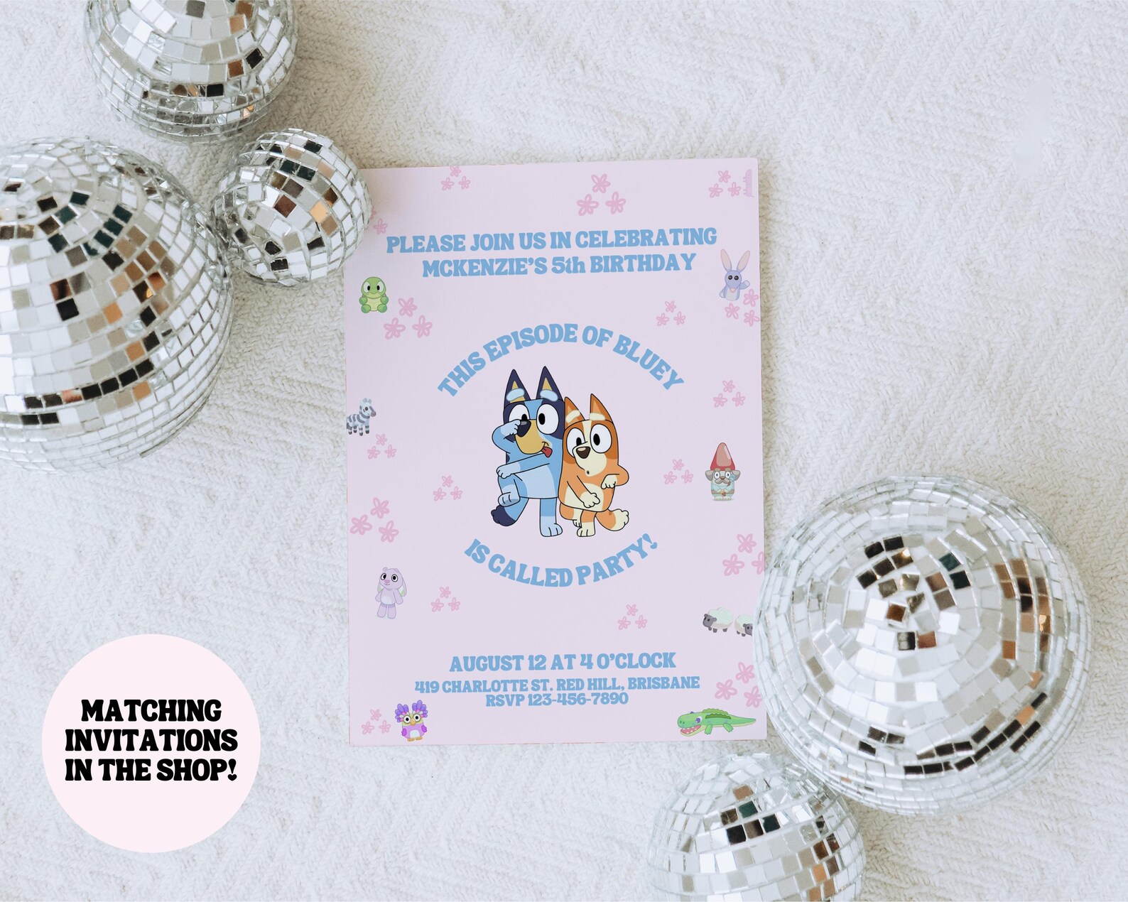 Girly Bluey Gift Tag | Printable Gift Tag | Girly Bluey Birthday ...