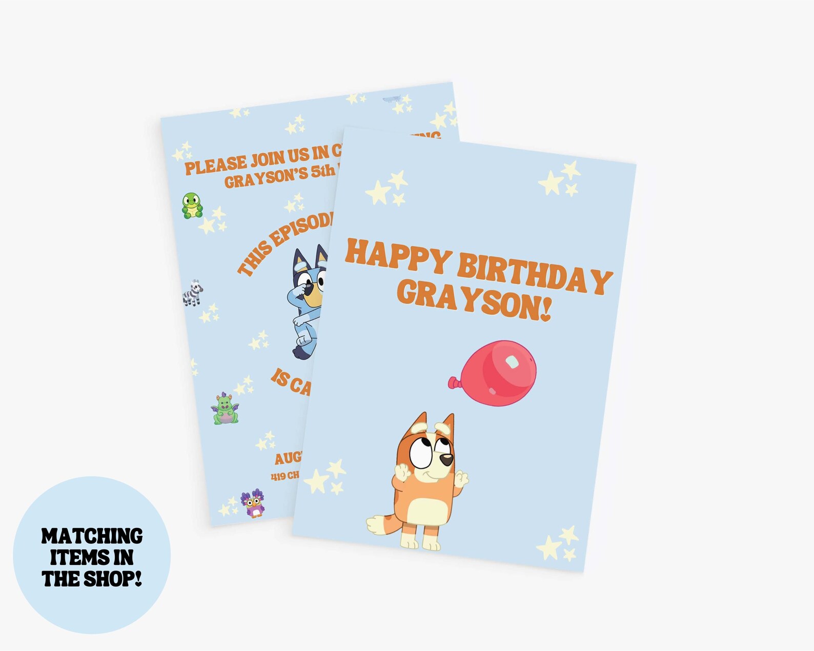 Bluey Gift Tag Printable Gift Tag Bluey Birthday Bluey Thank You Bluey ...