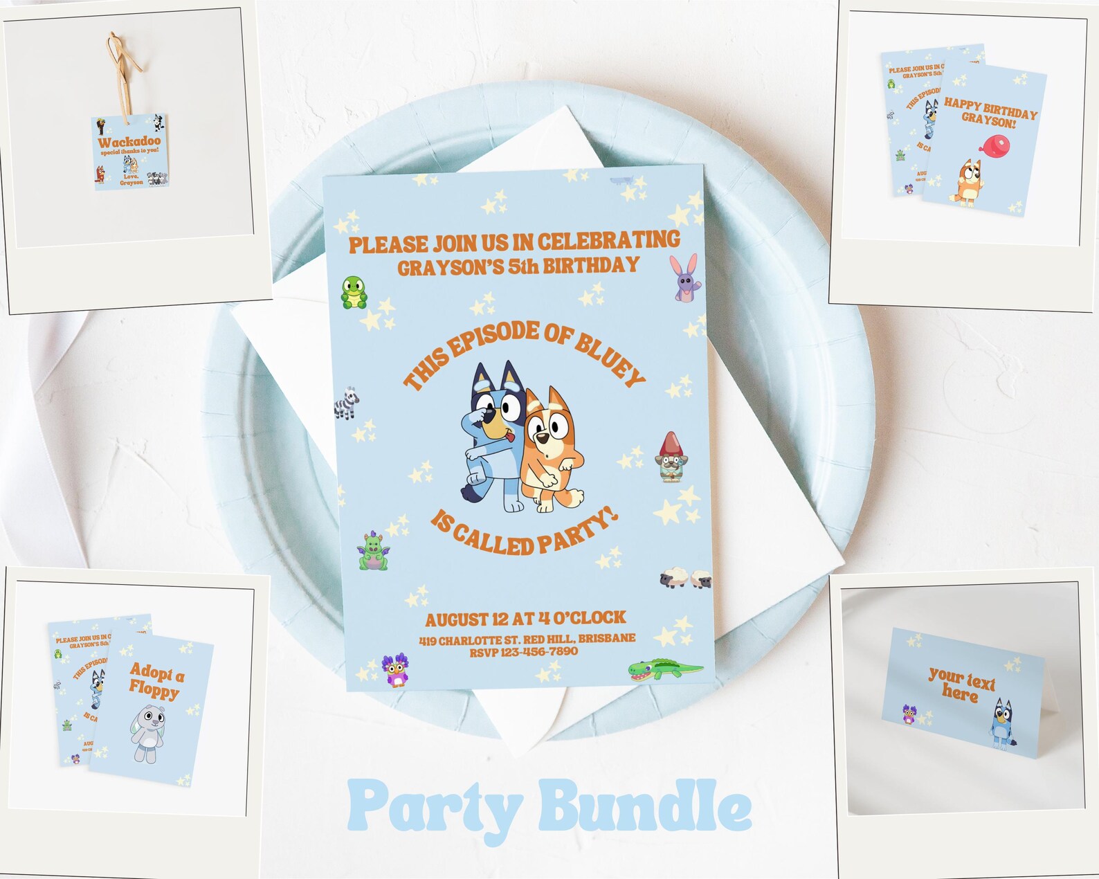 Bluey Party Bundle | Bluey Invitation | Bluey Party | Bluey Birthday ...