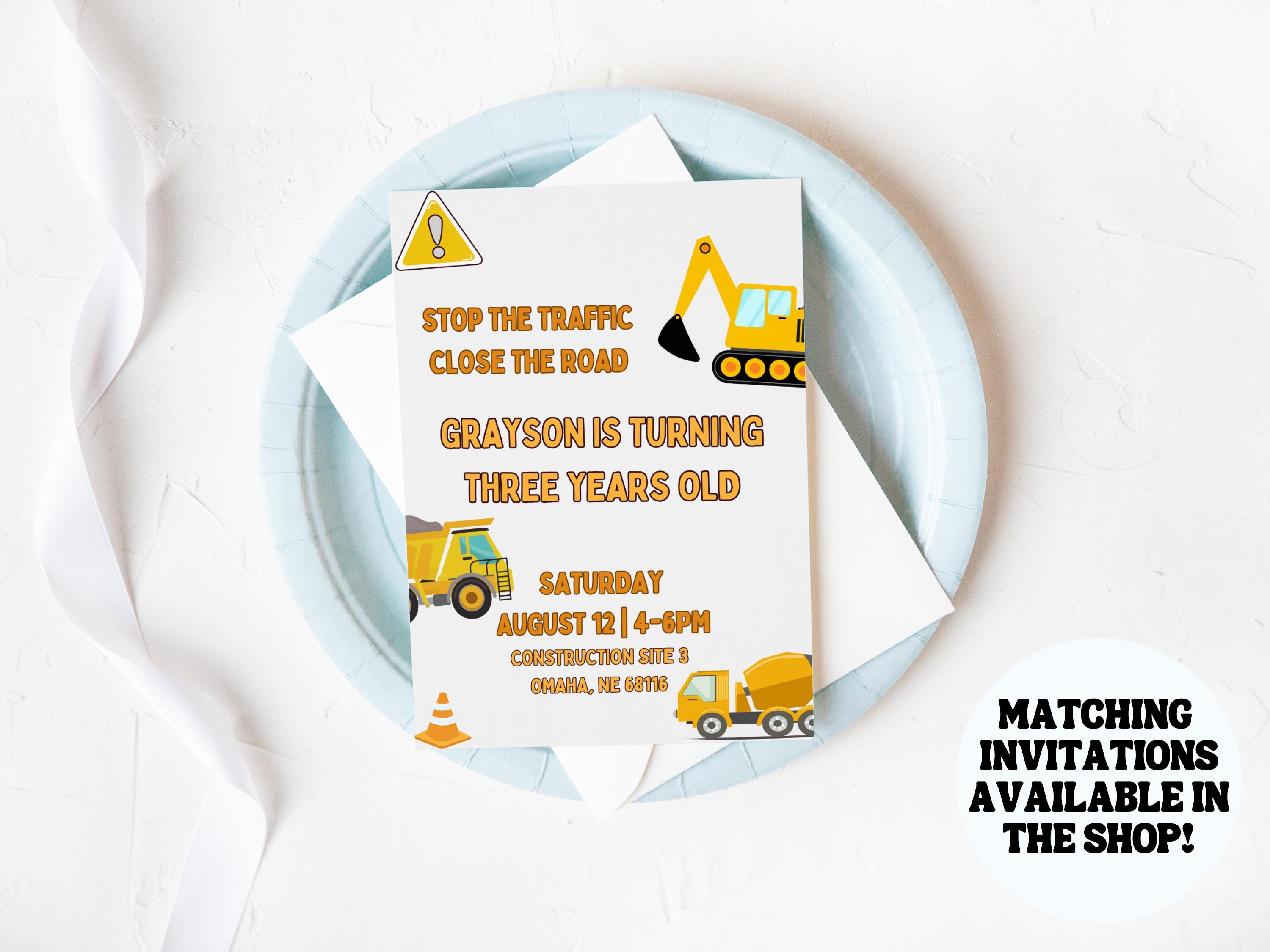 Construction Gift Tag Printable Gift Tag Construction Party Thank You ...