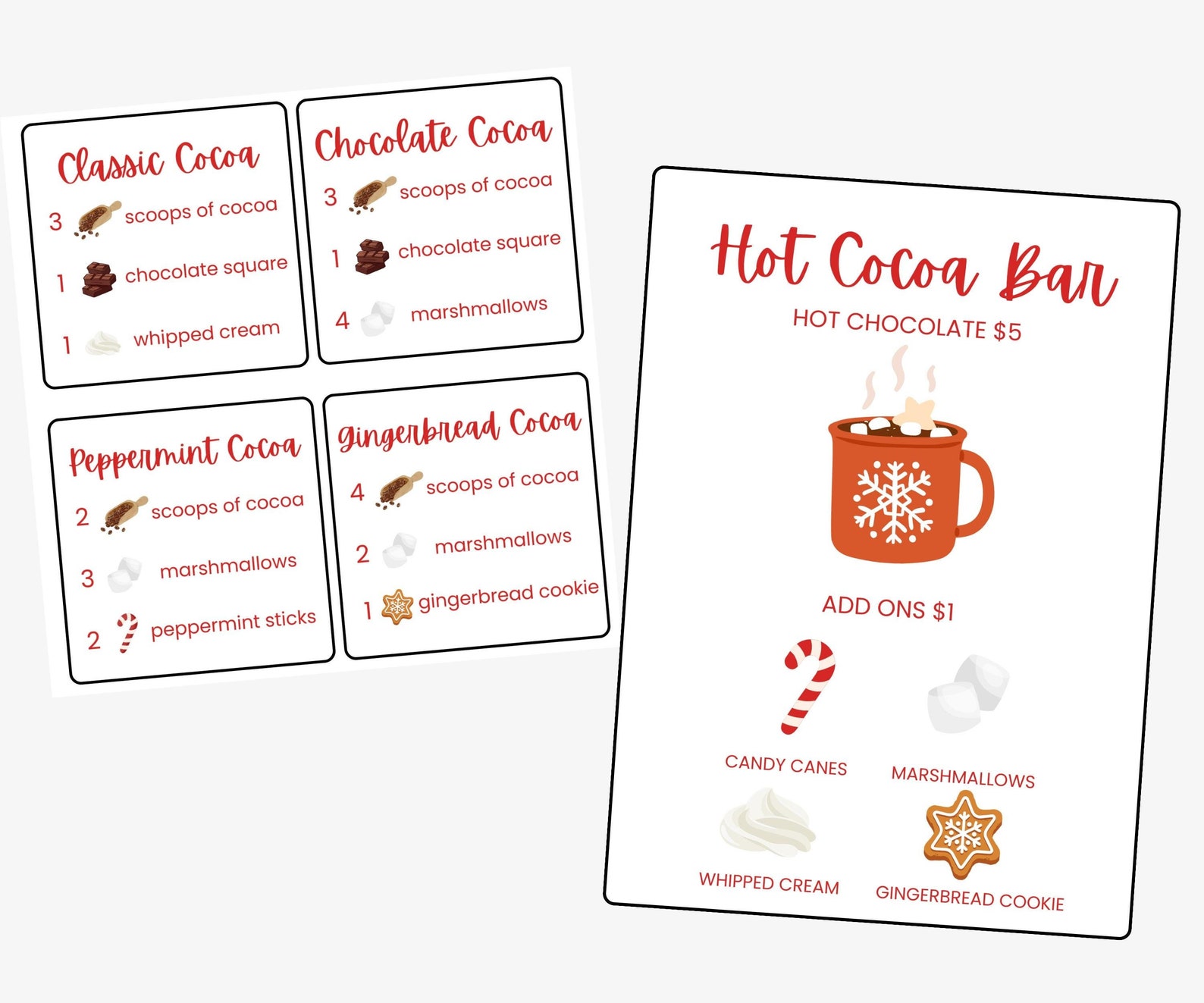 Hot Cocoa Sensory Recipe Cards Counting & Measuring Sensory Activity ...