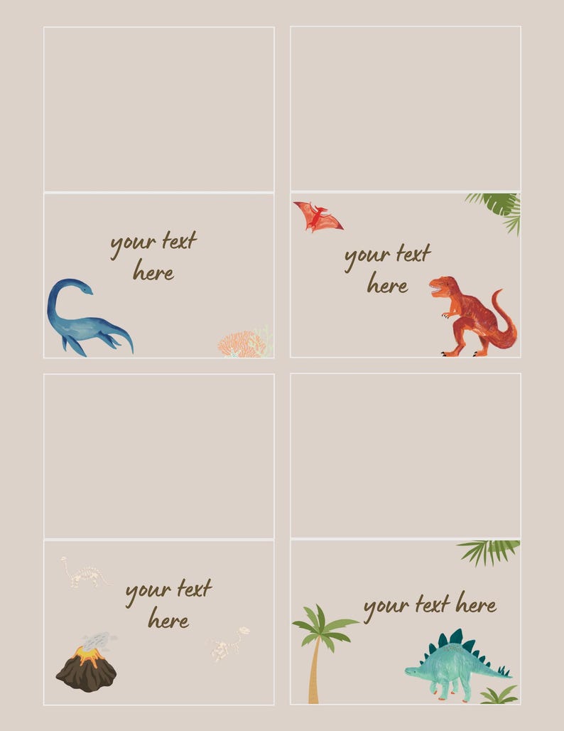 Editable Dinosaur Food Tent Label Dinosaur Place Cards Dinosaur ...