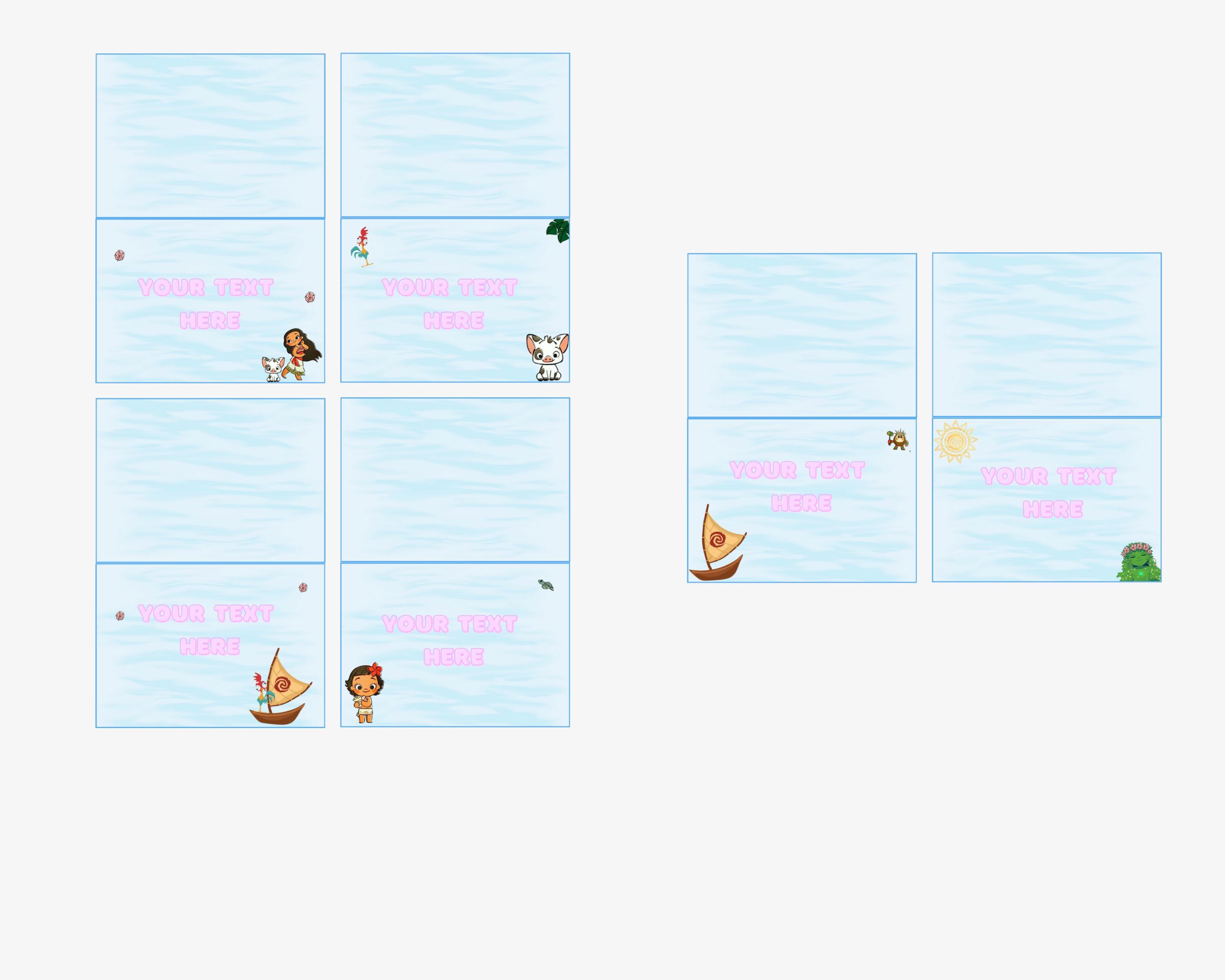 Editable Moana Themed Food Tent Label Moana Place Cards Moana Birthday ...