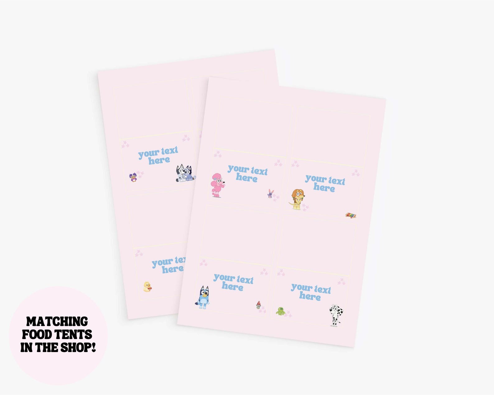 Girly Bluey Gift Tag | Printable Gift Tag | Girly Bluey Birthday ...