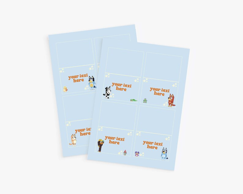 Editable Bluey Food Tent Label Bluey Place Cards Bluey Birthday Digital ...