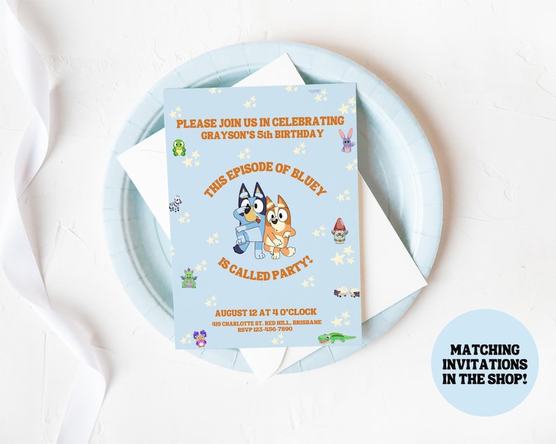 Editable Bluey Food Tent Label Bluey Place Cards Bluey Birthday Digital ...