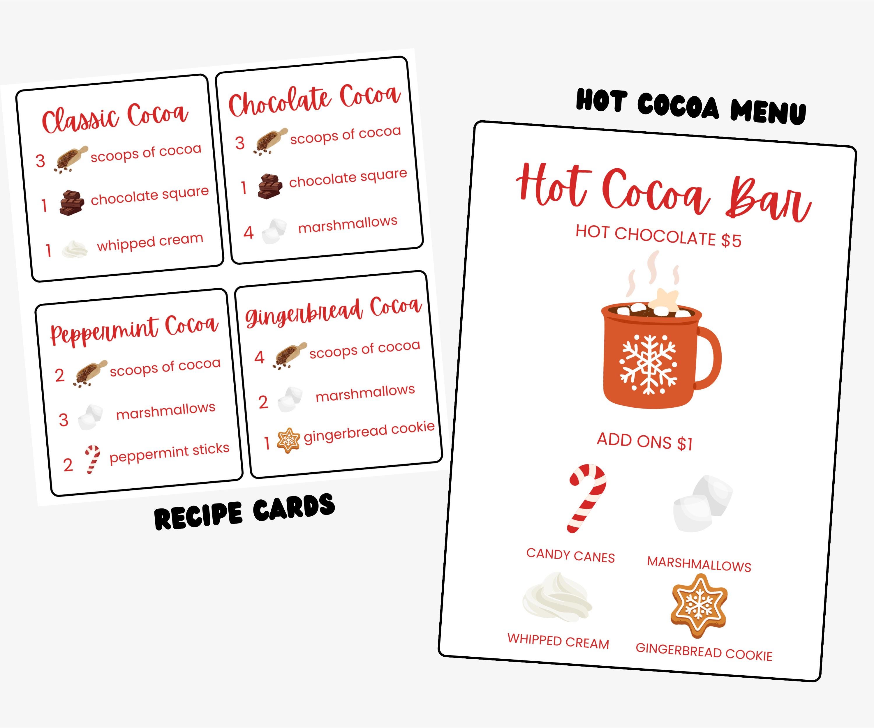 Hot Cocoa Sensory Recipe Cards | Counting & Measuring Sensory Activity ...