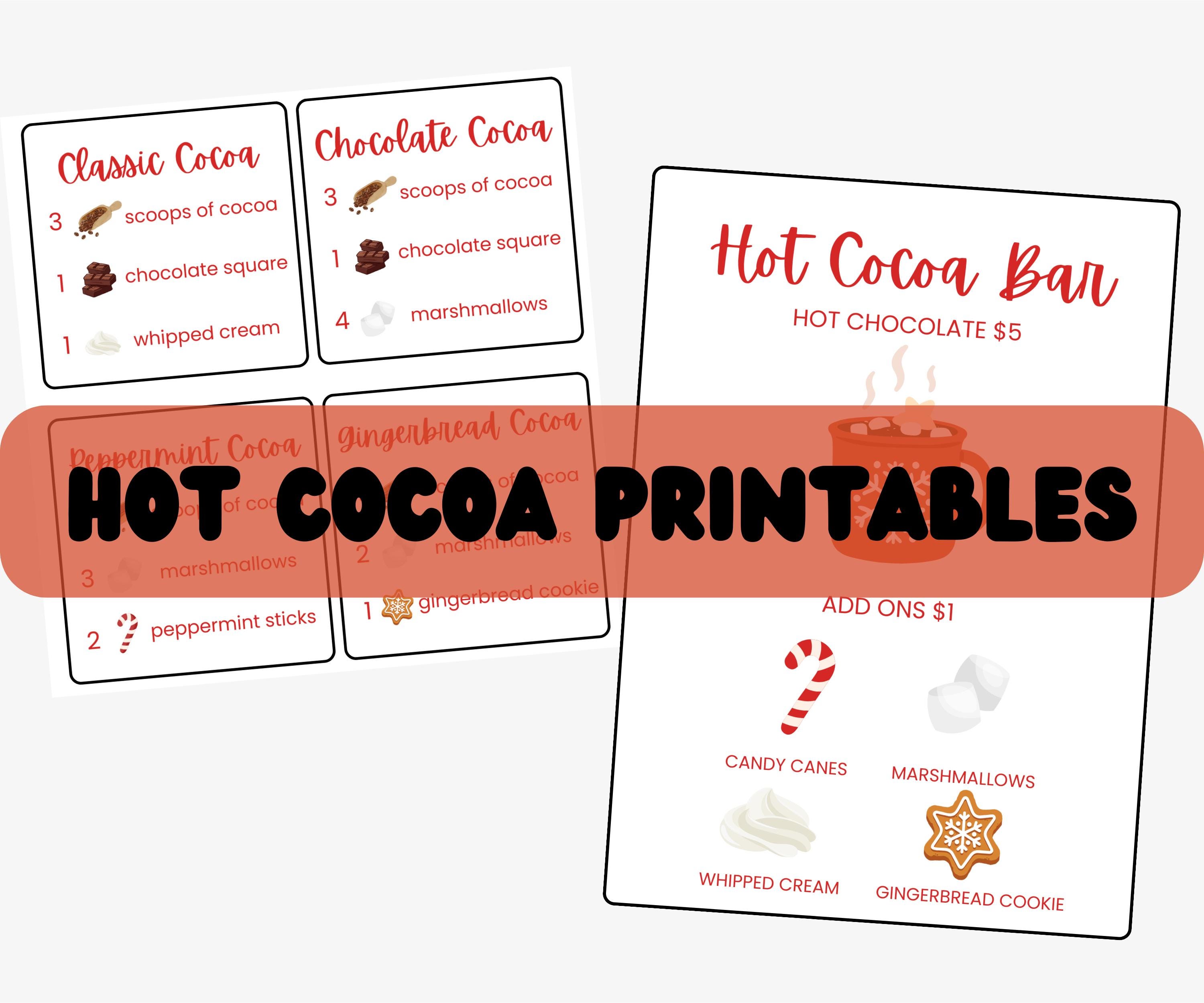 Hot Cocoa Sensory Recipe Cards | Counting & Measuring Sensory Activity ...