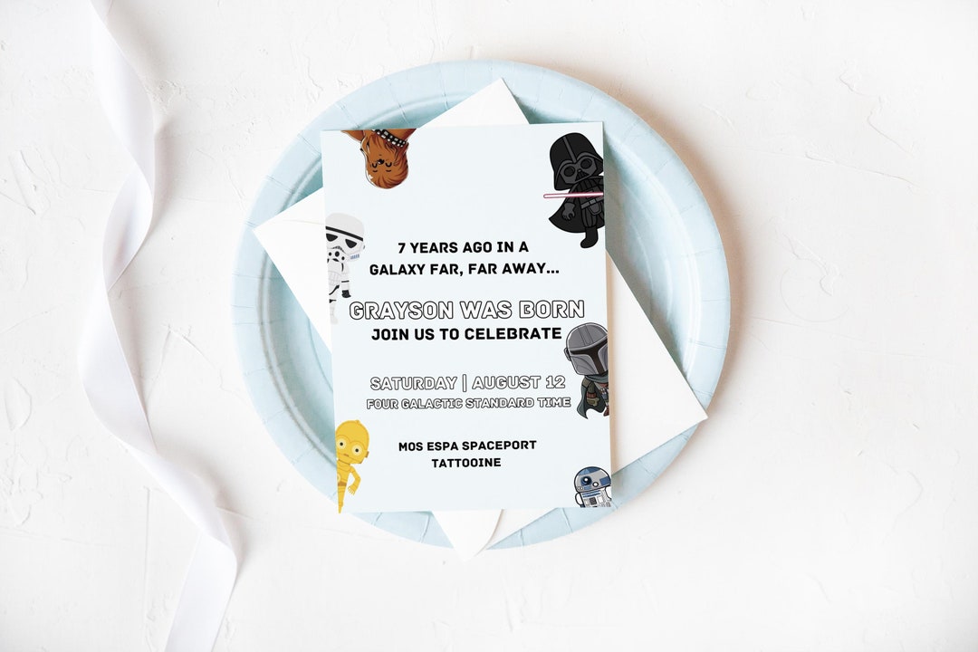 Star Wars Birthday Invitation | Star Wars Party | Star Wars Birthday ...