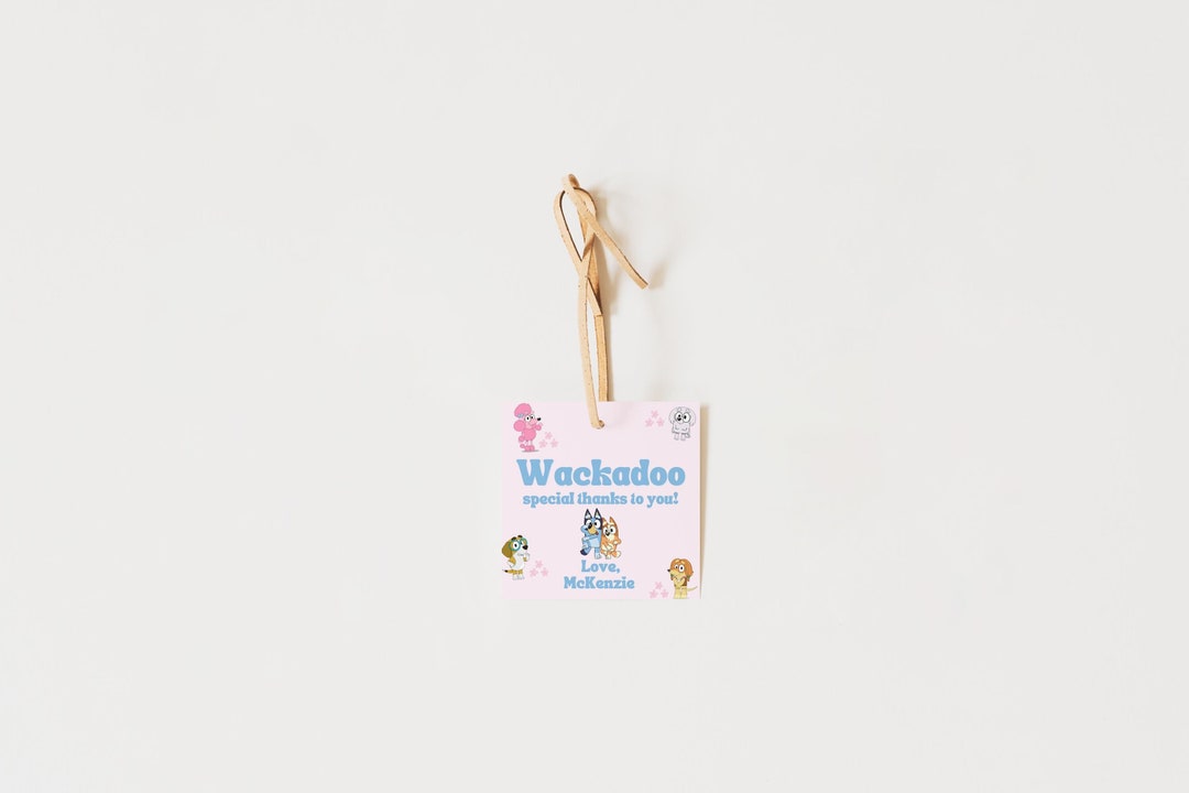 Girly Bluey Gift Tag | Printable Gift Tag | Girly Bluey Birthday ...