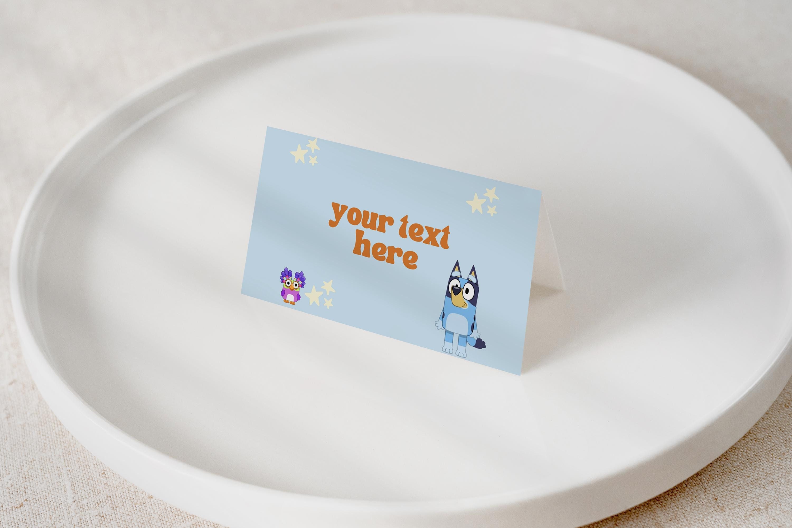 Editable Bluey Food Tent Label Bluey Place Cards Bluey Birthday Digital ...