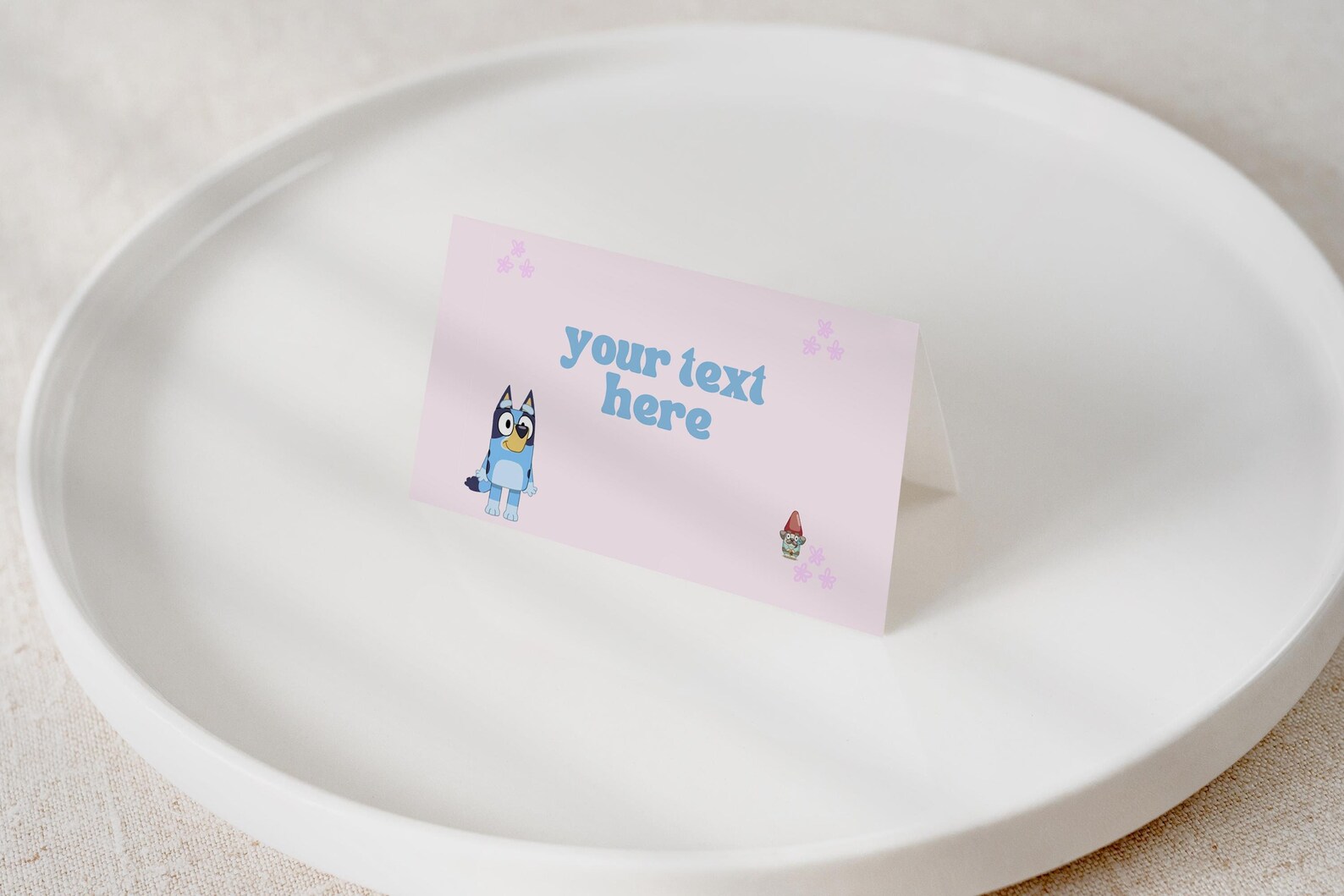 Editable Girly Bluey Food Tent Label Girly Bluey Place Cards Girly ...