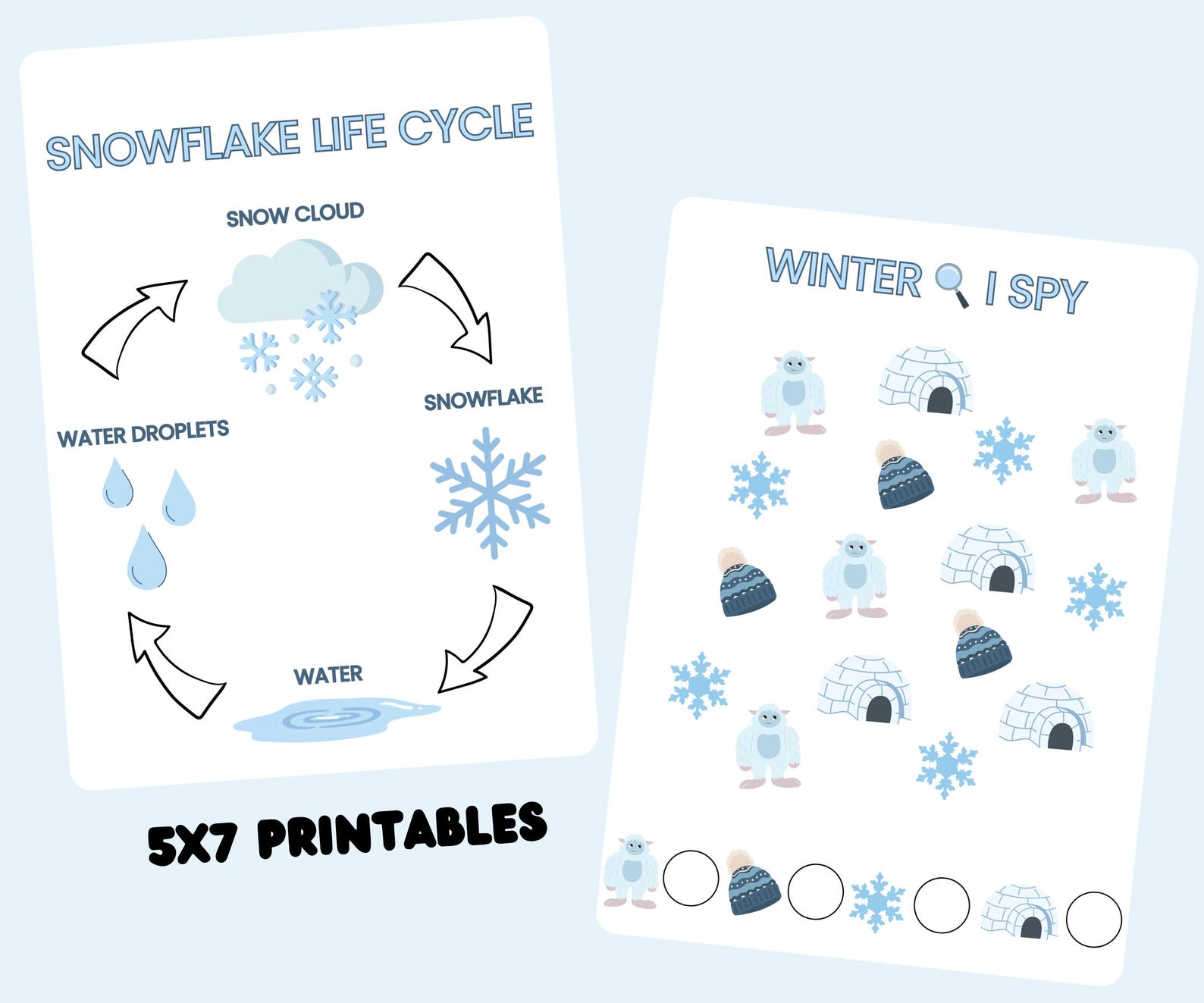 Snow Life Cycle | Snowflake Printable | Winter Kids Activity | Winter I ...