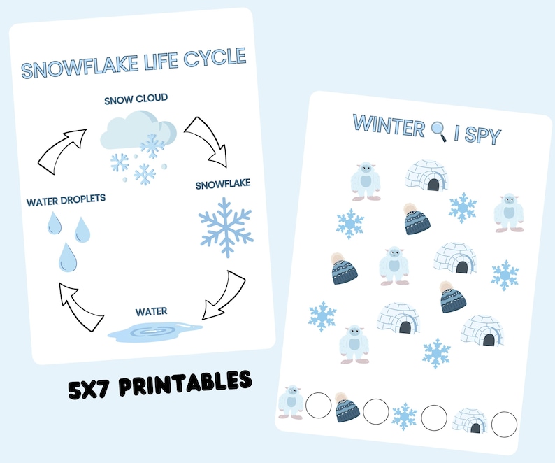 Snow Life Cycle | Snowflake Printable | Winter Kids Activity | Winter I ...
