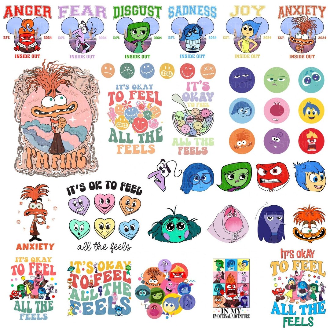 Bundle 19+ Inside Out It's Okay to Feel All the Feels Png, Emotions ...